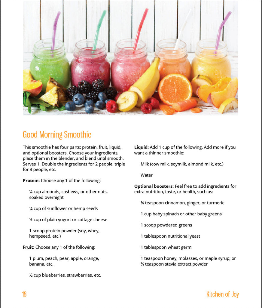 Kitchen of Joy RECIPE BOOK Vegetarian 83-pages – Edition Naam USA