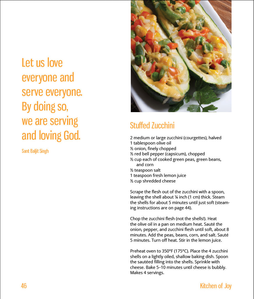 Kitchen of Joy RECIPE BOOK Vegetarian 83-pages – Edition Naam USA